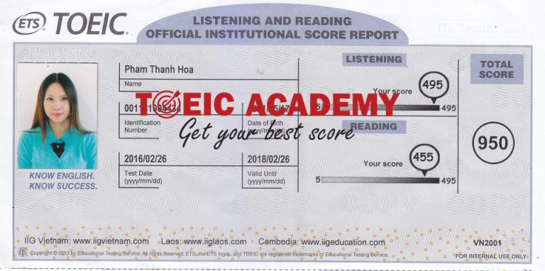 Vinh danh học viên đạt điểm TOEIC cao - TOEIC ACADEMY